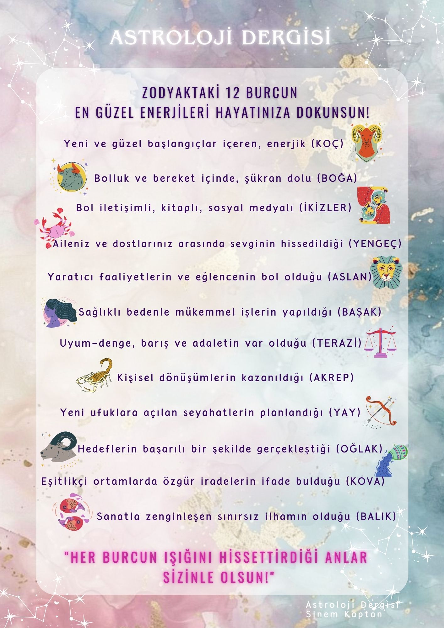 Zodyaktaki 12 Burcun Hayatınıza Getirebileceği Güzel Enerjiler ...